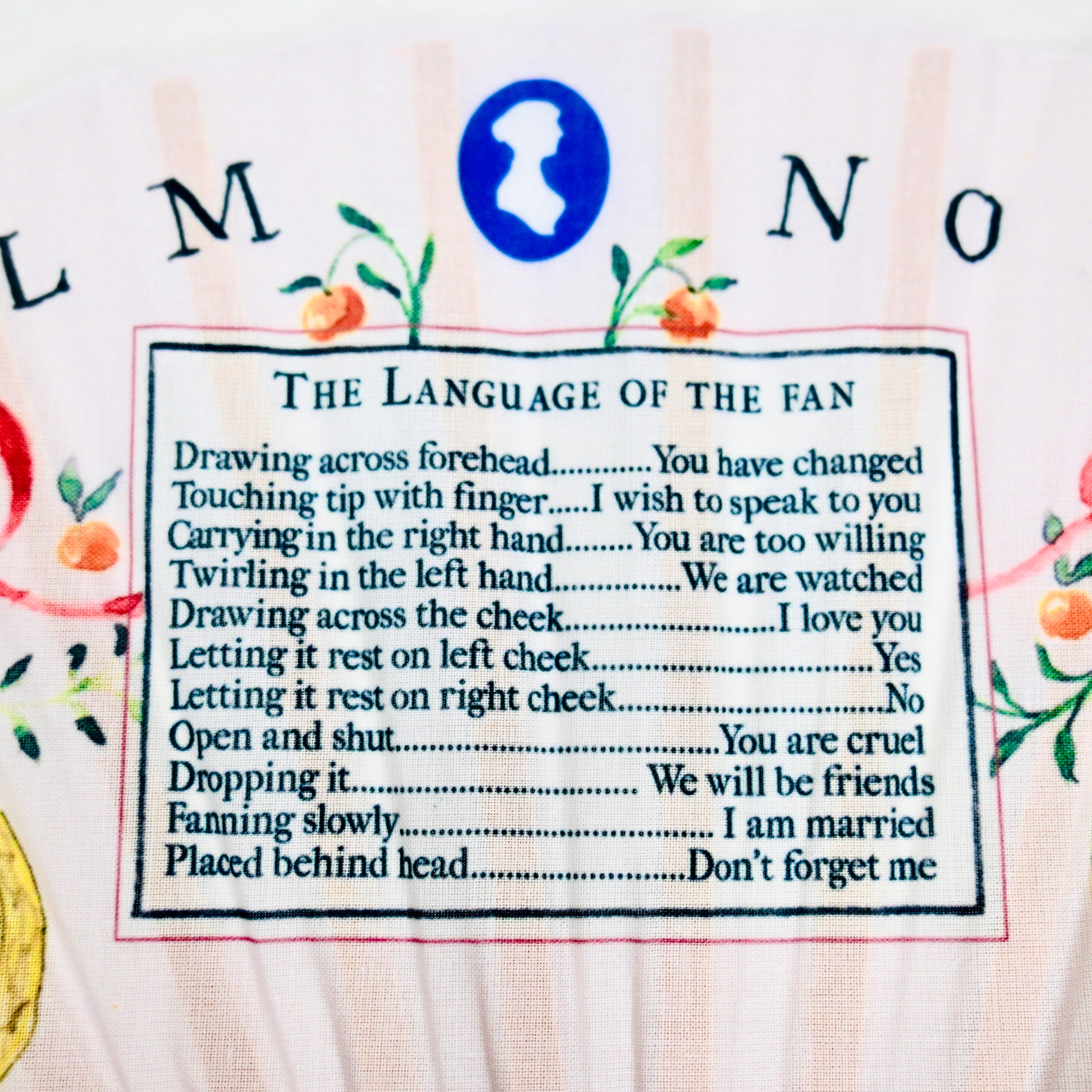 Regency Fabric and Wood Hand Fan - Jane Austen Gifts
