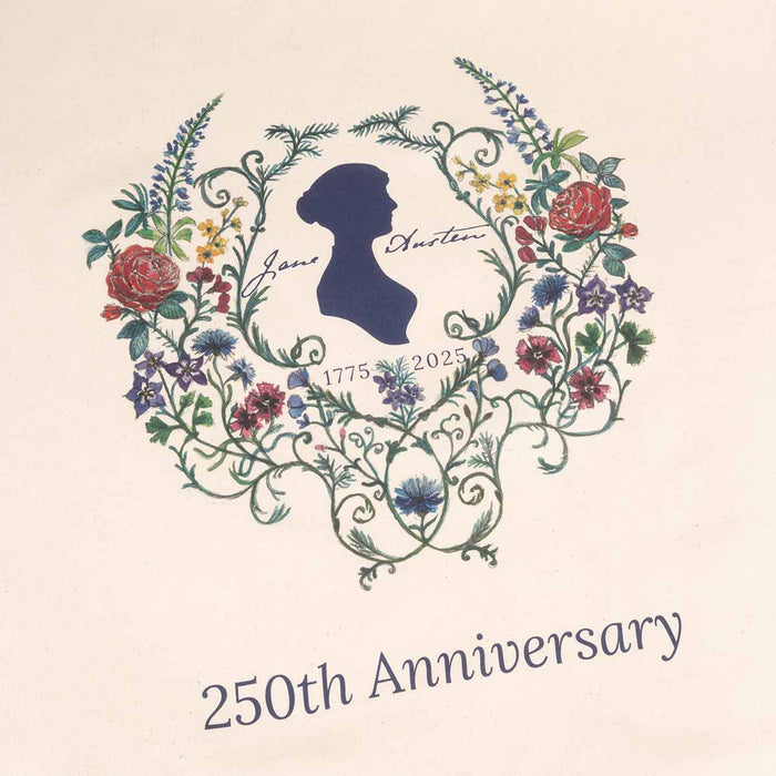 Jane Austen 250th Anniversary Floral Tea Towel - Jane Austen Gifts