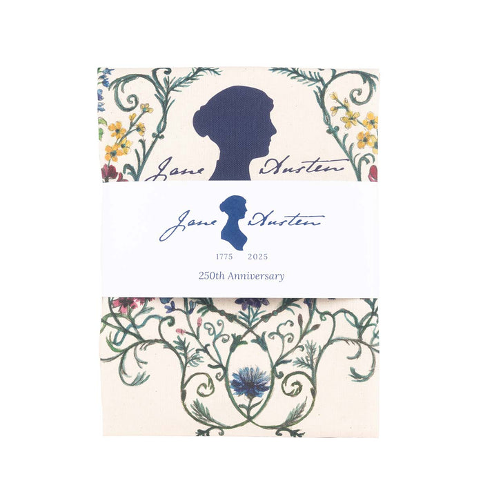 Jane Austen 250th Anniversary Floral Tea Towel - Jane Austen Gifts
