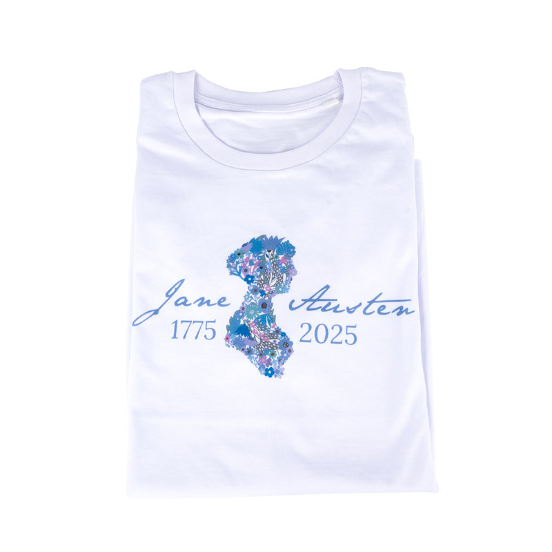 Jane Austen 250th Anniversary T-Shirt in White - Jane Austen Gifts