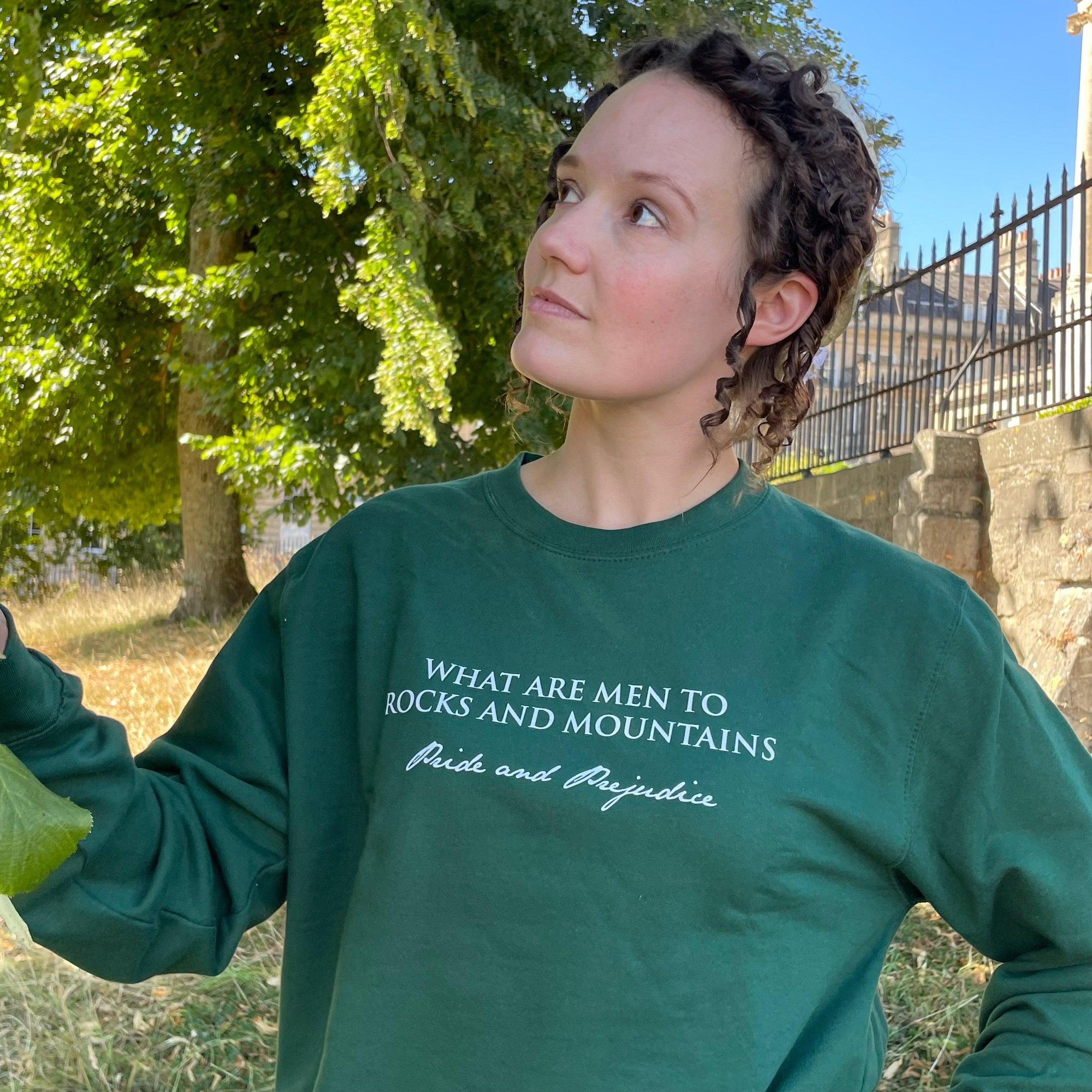 'Pride And Prejudice' Sweater in Green - M - Medium - Jane Austen Gifts