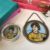 Jane Austen Ornament - Hand Painted 'Stained Glass' Paperweight - Jane ...