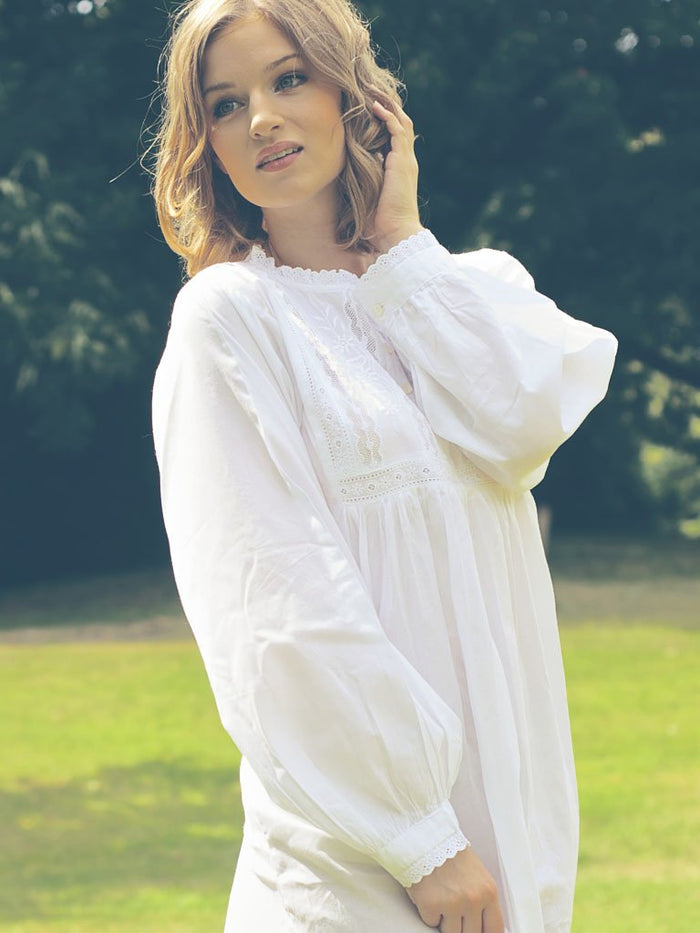 Regency Nightdress - Long Sleeve Polo Design - Jane Austen Gifts